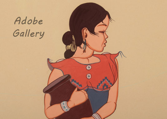 Beatien Yazz Native American Southwest Painting C4564E - Adobe Gallery ...