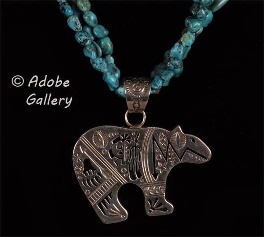 Southwest Native American Turquoise Jewelry Bear C4788B - Adobe Gallery ...